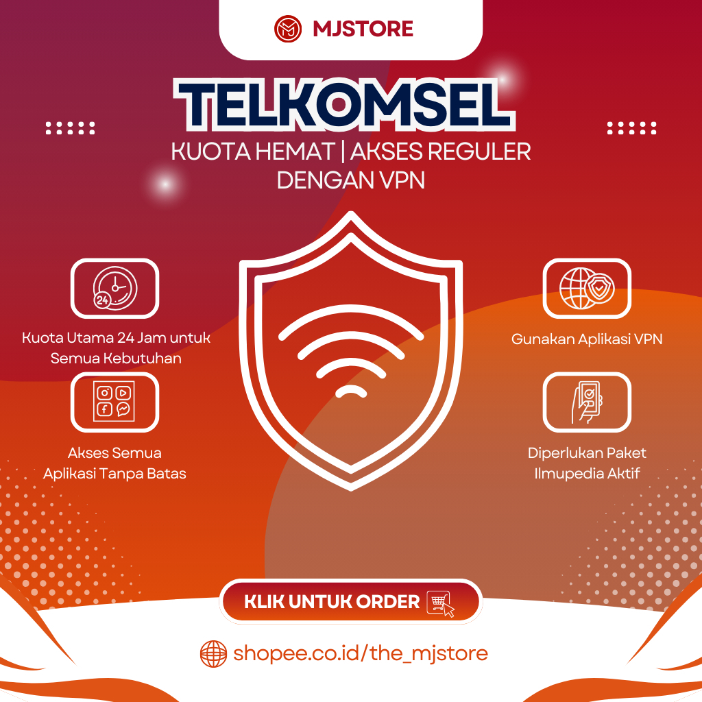 Jual Kuota Telkomsel Hemat | Internet Reguler dengan VPN | Shopee Indonesia