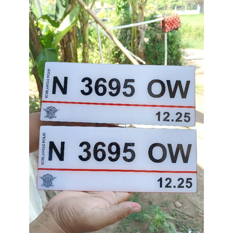 Jual Plat Sepeda MOTOR Akrilik Custom (Tulisan Datar) | Shopee Indonesia