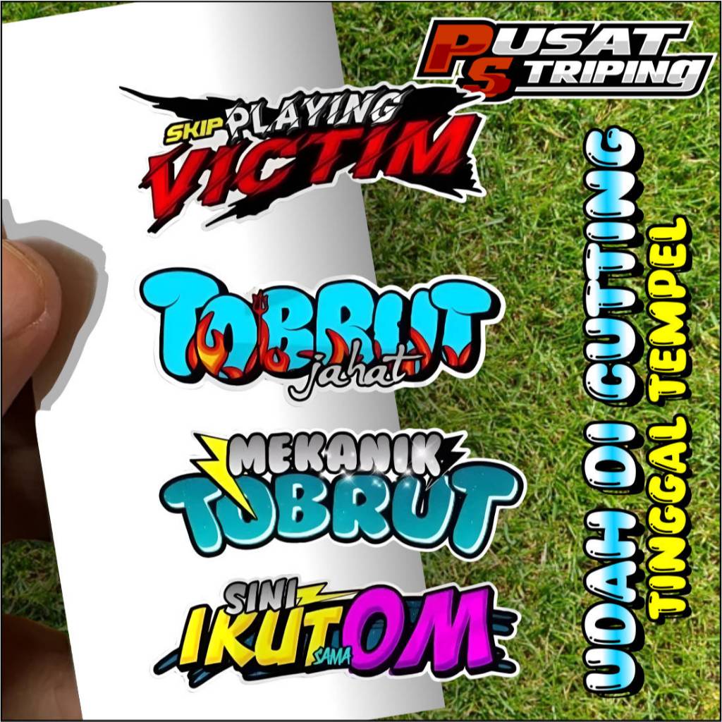 Jual PC1 Sticker Isi 4 Sticker Skip Play Victim Sticker Helm Udah Di ...