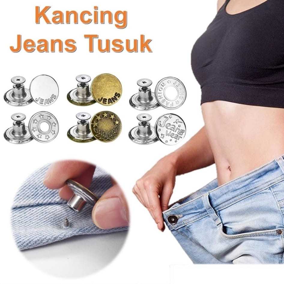 Jual Kancing Celana Jeans Logam Tusuk Simple Adjustable Bisa Dilepas Detachable Waist Button ...