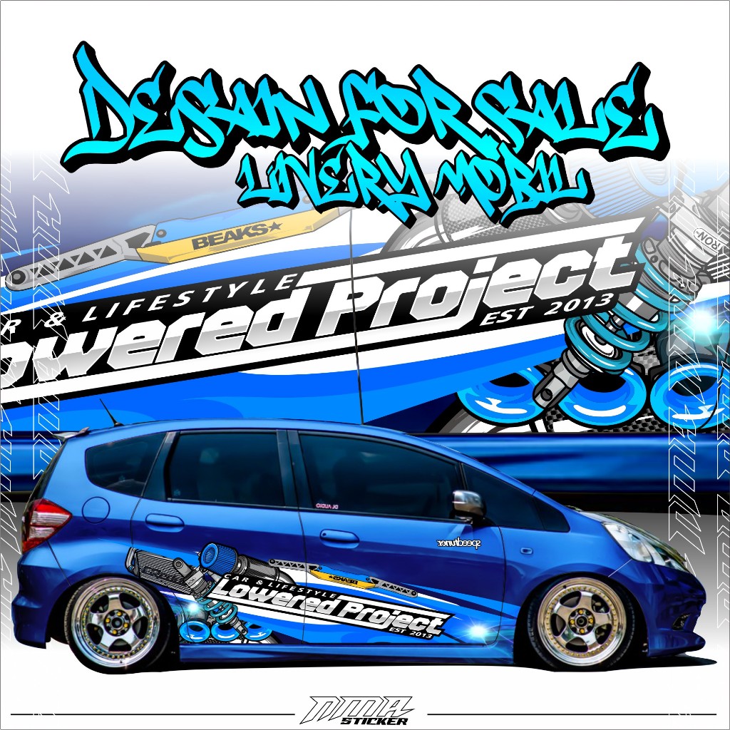 Jual DECAL LIVERY MOBIL DESAIN TURBO MOBIL JAZZ,PAJERO,YARIS,BRIO ...
