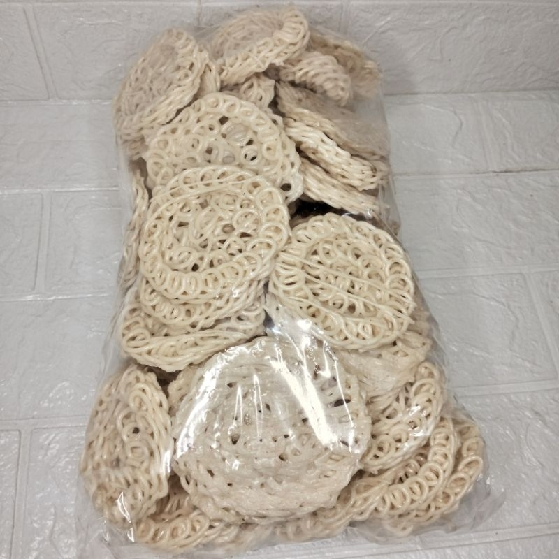 Jual 1 kg kerupuk mawar jumbo - kerupuk mawar putih ukuran besar ...
