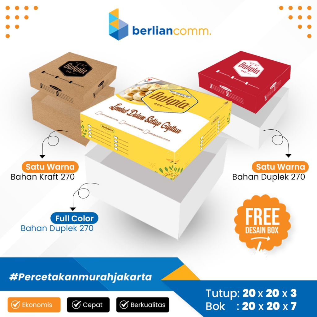 Jual [20X20] Cetak Custom Dus/Kotak Nasi/Box Nasi/Box Nasi Padang/Box ...