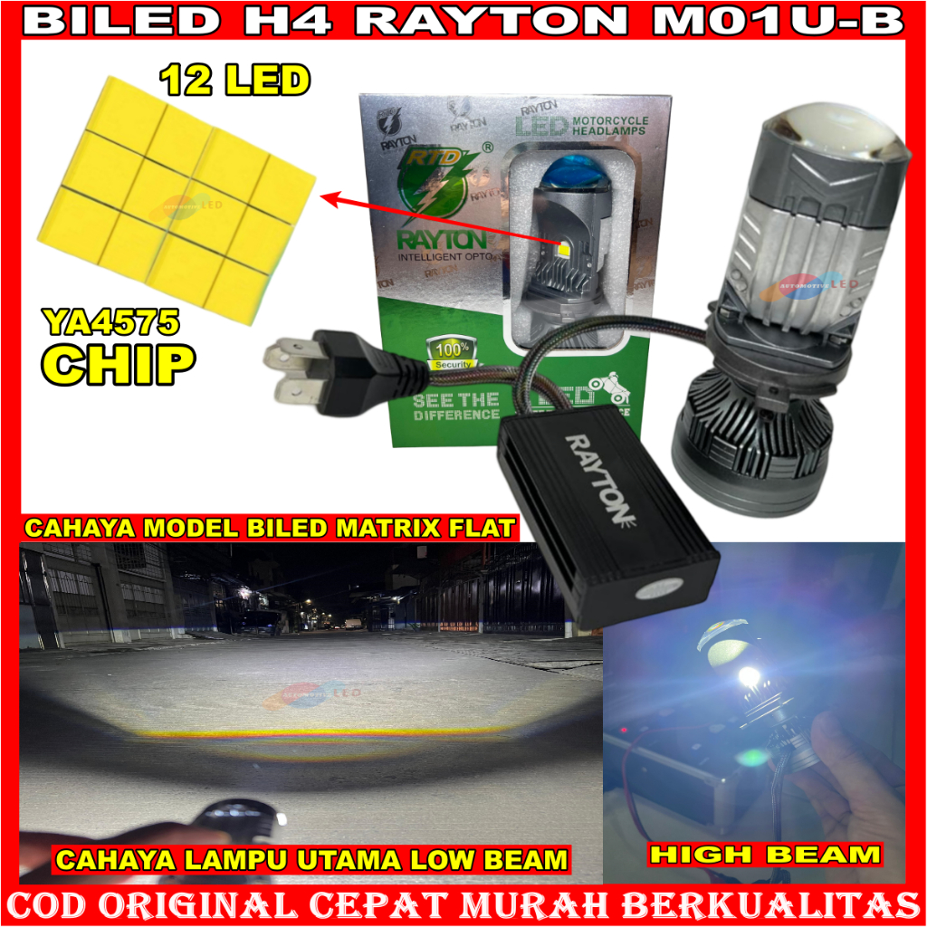 Jual RAYTON - ORIGINAL MINI LED PROJECTOR H4 M01U RTD RAYTON BLUELENS MOBIL MOTOR HEADLIGHT ...