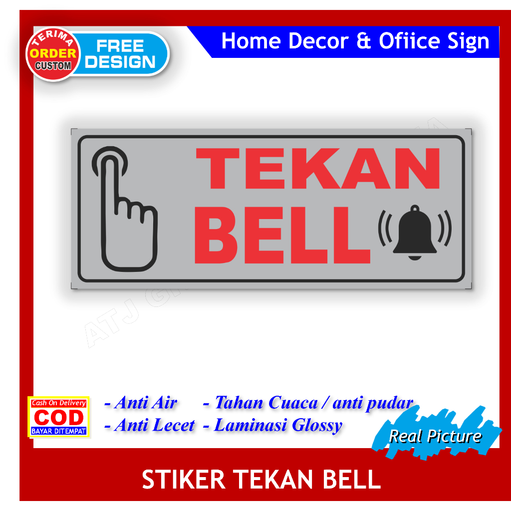 Jual Stiker tekan bel petunjuk kedatangan tamu sticker dering suara ...