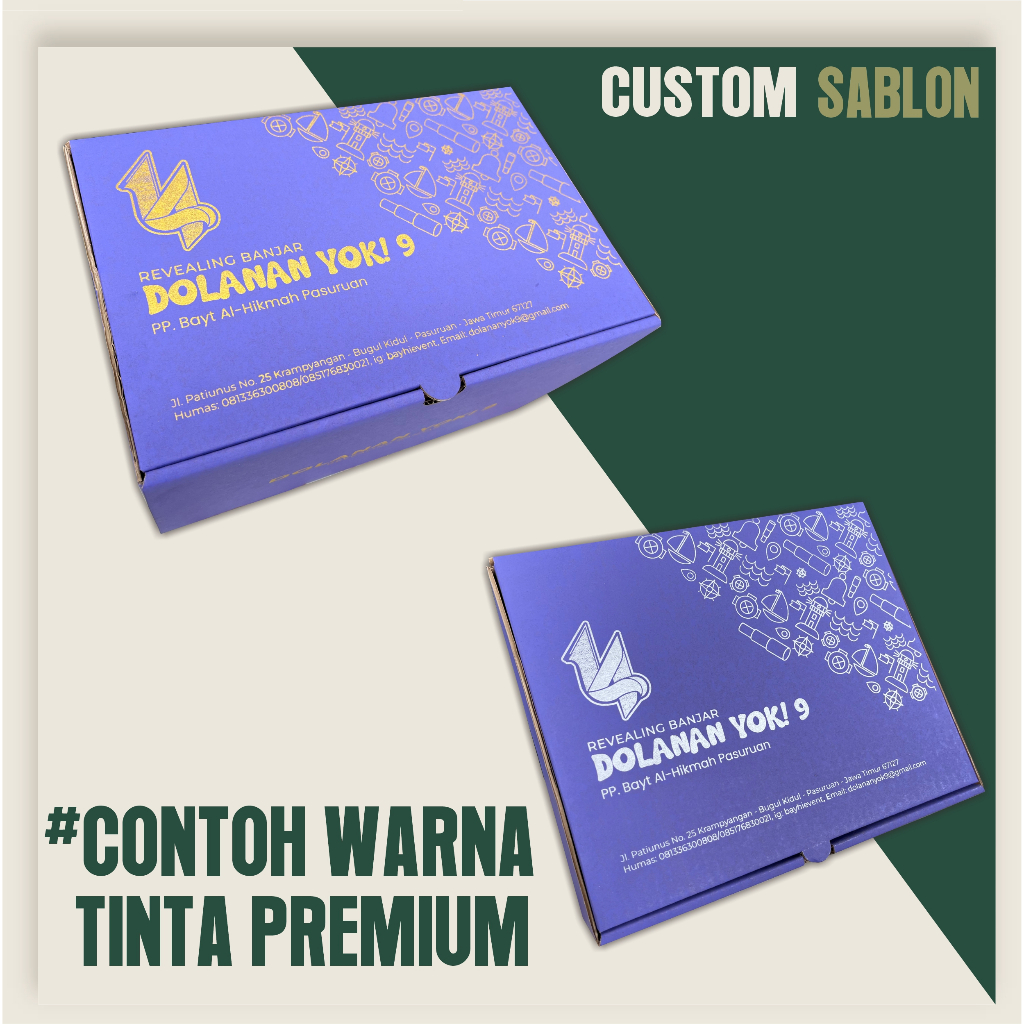 Jual Custom Sablon Box Kue Kering isi 6 250 Gram 38x25x5 cm + Sablon 1 ...