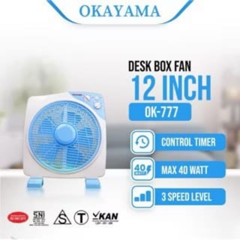 Jual KIPAS ANGIN MEJA 12" OKAYAMA (KIPAS KOTAK) | Shopee Indonesia