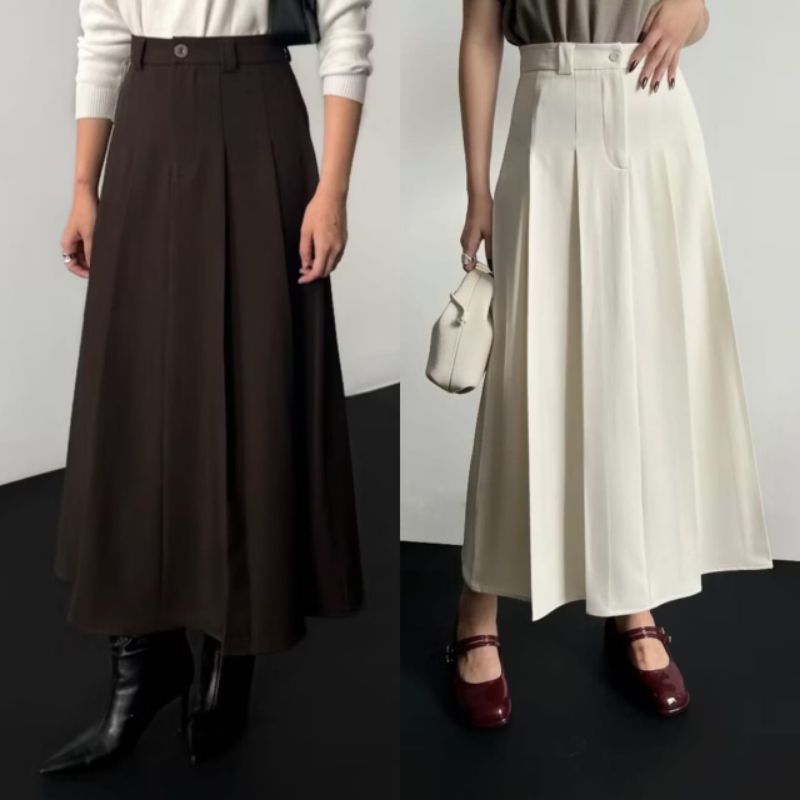 Jual Centuries Pleatead Skirt - Rok Panjang Maxi Wanita - Rok Flare ...