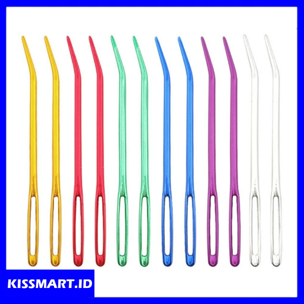 Jual Jarum Rajut Aluminium Crotchet Ujung Bengkok Bent Pointed Needle Set 2 PCS MG009 | Shopee ...