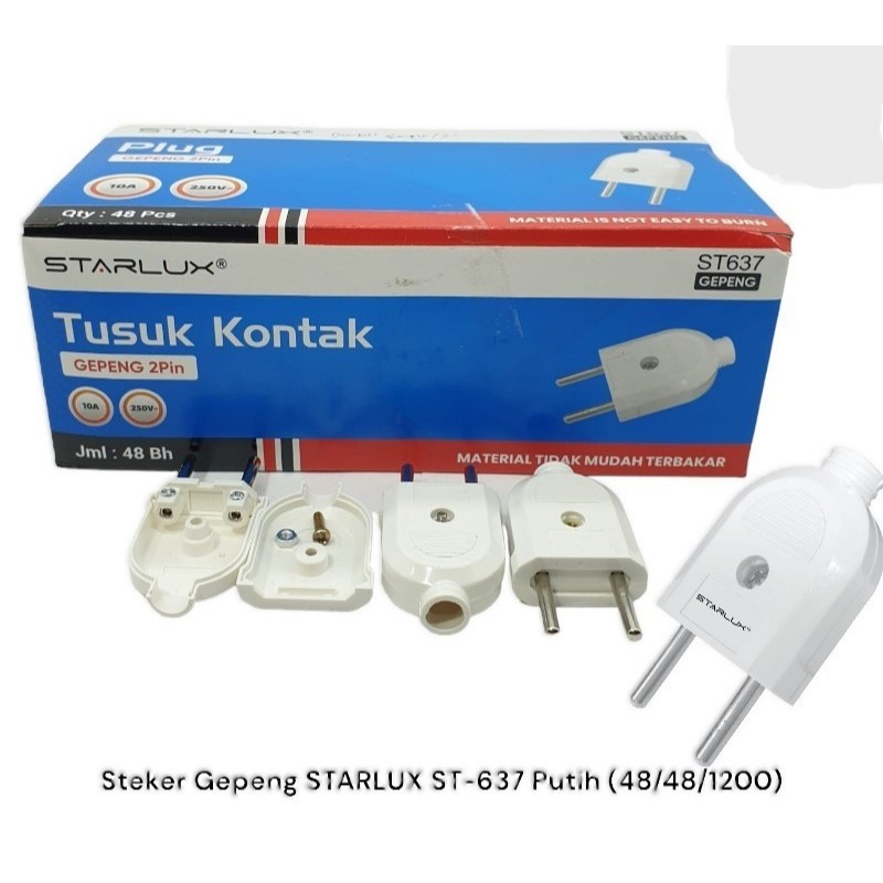 Jual Steker Gepeng Plug 2 Pin STATLUX ST-637 / SNI | Shopee Indonesia