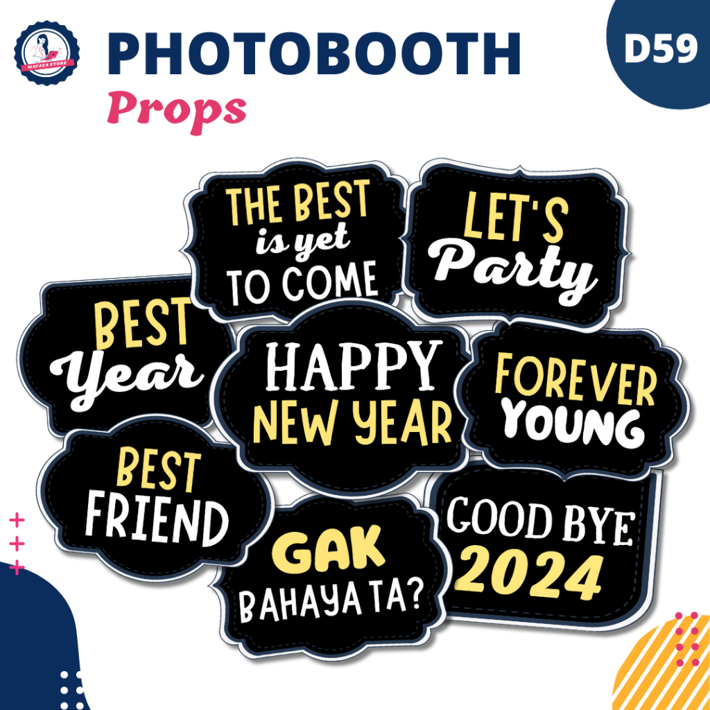 Jual Photobooth Props custom New Year Tahun baru Reques Birthday Wisuda ...