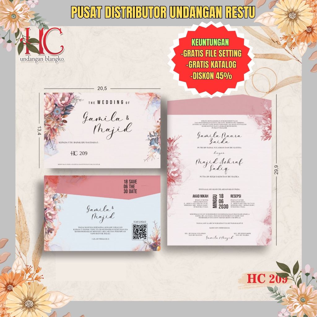 Jual Blangko Undangan HC 209 | Blangko Undangan Murah | Blangko Undangan | Blangko Kosong ...