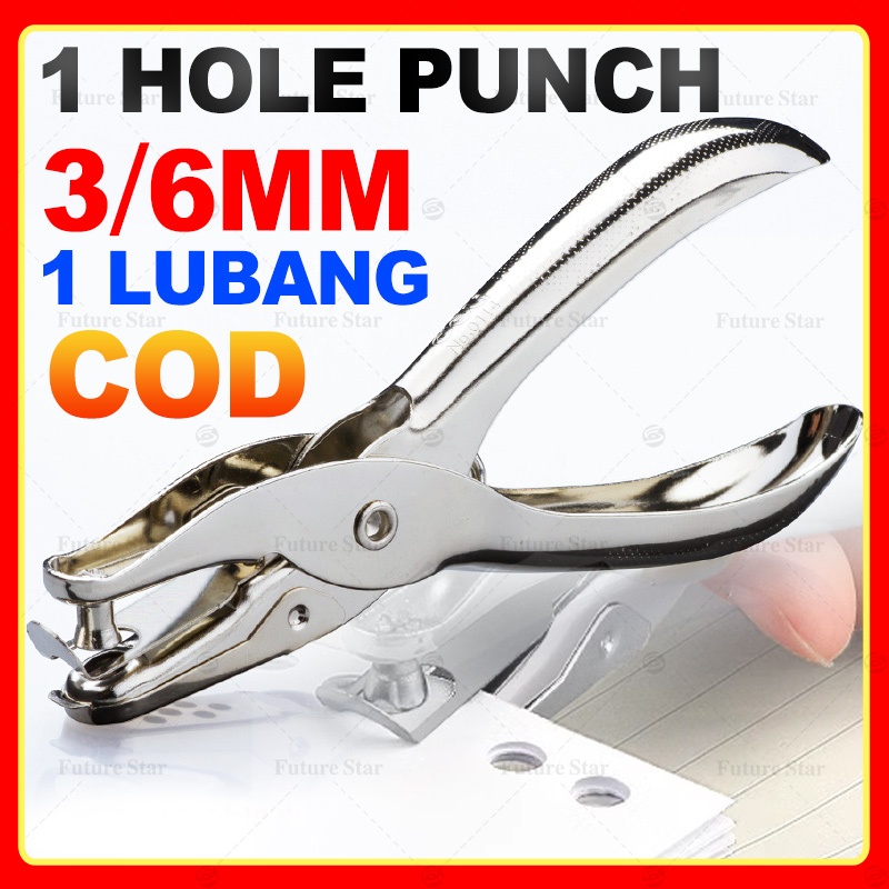 Jual 3MM 6MM Pembolong Kertas Satu 1 Lubang / One Hole Tag Punch / Alat ...
