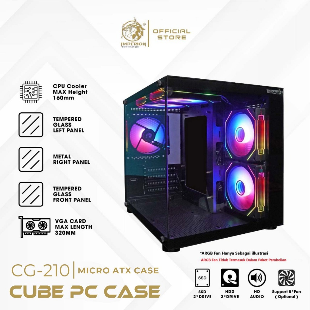 Jual Imperion PC Case Cube 210 | Shopee Indonesia