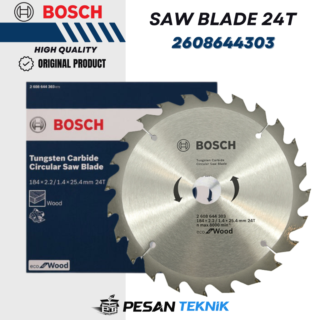 Jual Mata Gergaji Kayu Circular Saw Saw Blade BOSCH 7 inch 24T ...
