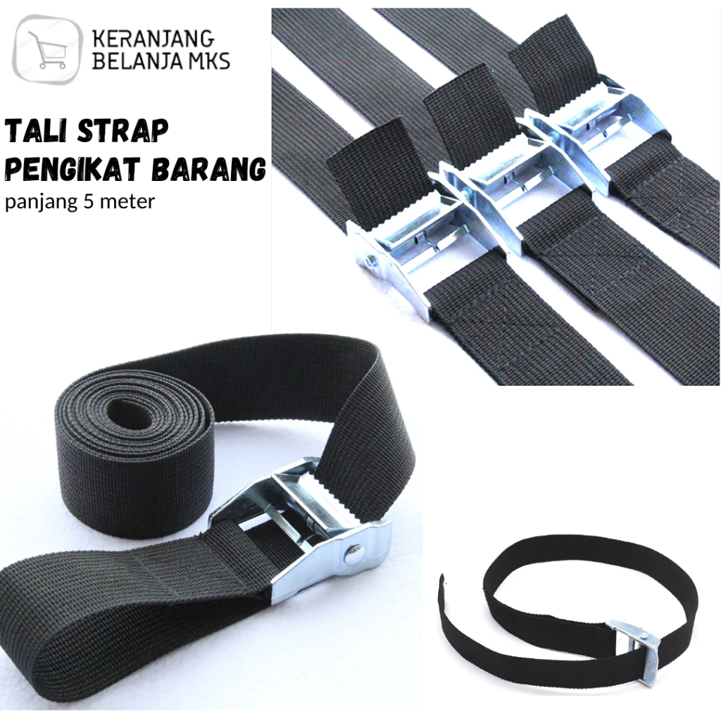 Jual Tali Strap Pengikat Barang Sabuk Cargo Belt Rope 5M | Shopee Indonesia