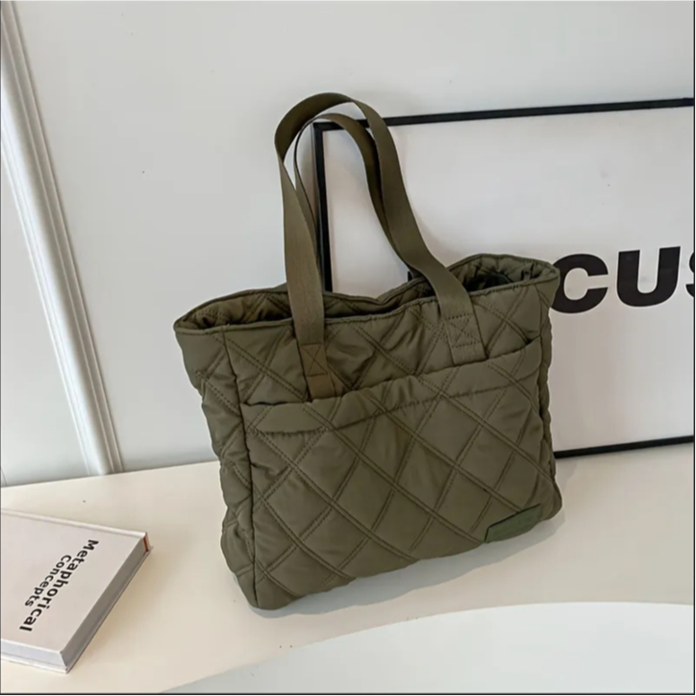 Jual VONZY Tote Bag Puffy Quilted With 1 Extra Front Pocket Puffy Bag ...