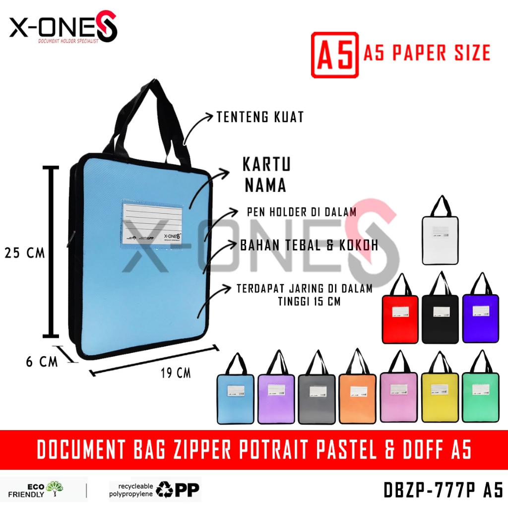 Jual X-ONE DOCUMENT BAG ZIPPER POPULAR PASTEL DOFF A5 POTRAIT BRIEF ...