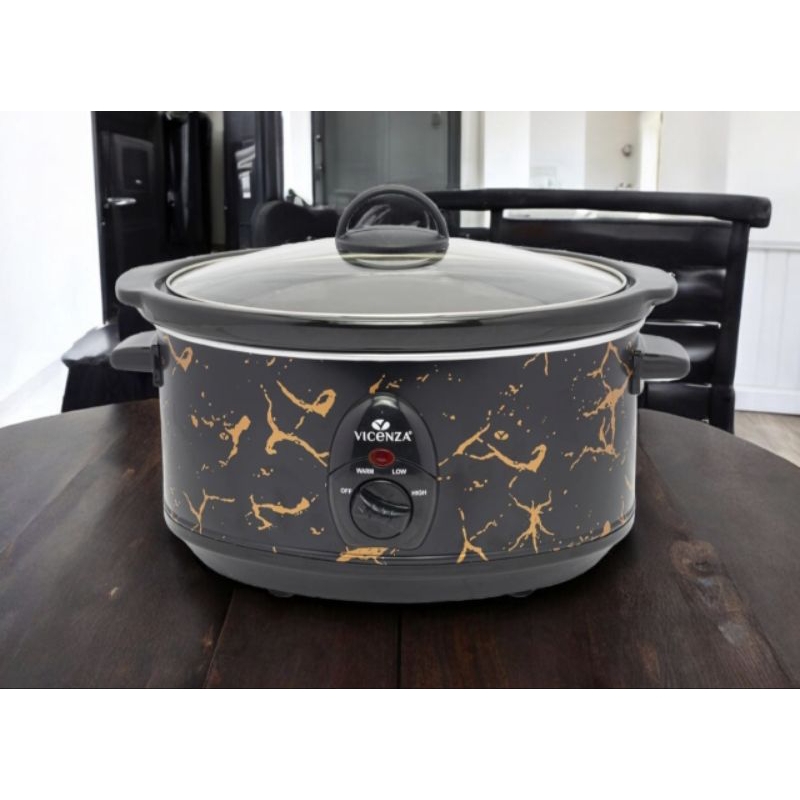 Jual Slow Cooker VICENZA vol 3.5 L Motif Hitam Marmer, memasak hemat ...