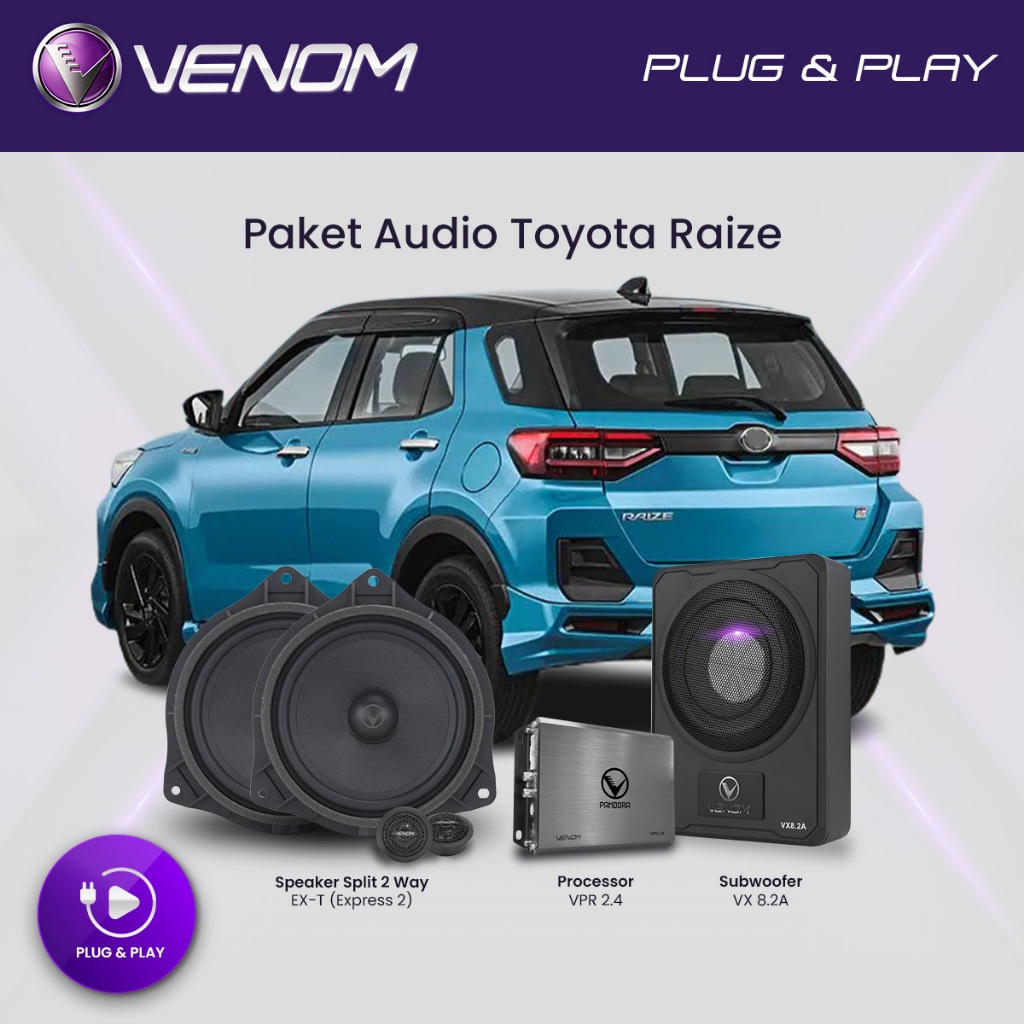 Jual Venom Express Toyota Raize Paket Audio Mobil Plug and Play ...
