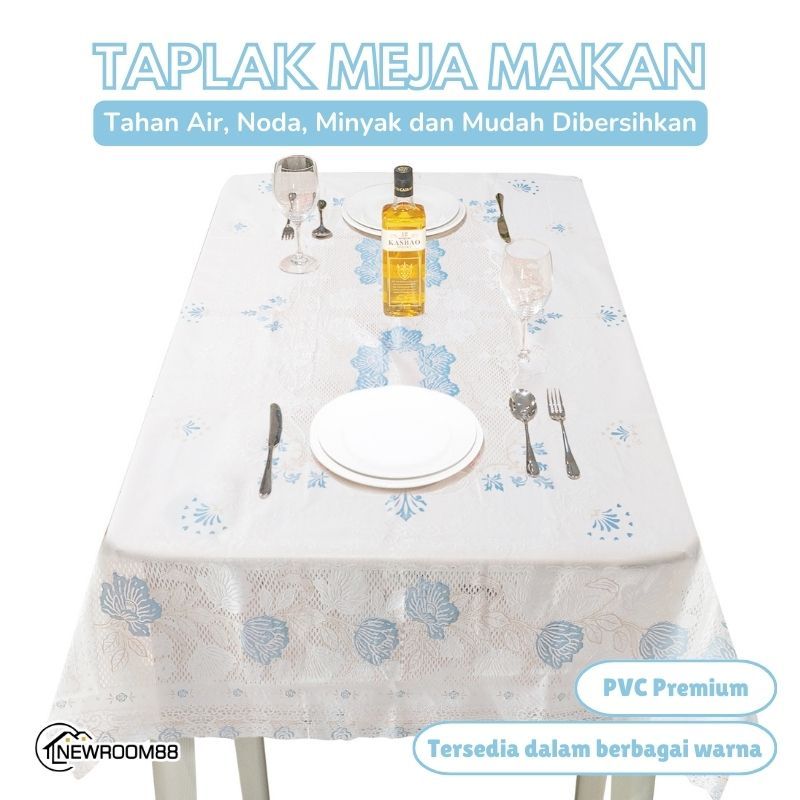 Jual Newroom - Taplak Meja Makan Bahan PVC Size 137x183cm Anti Minyak ...