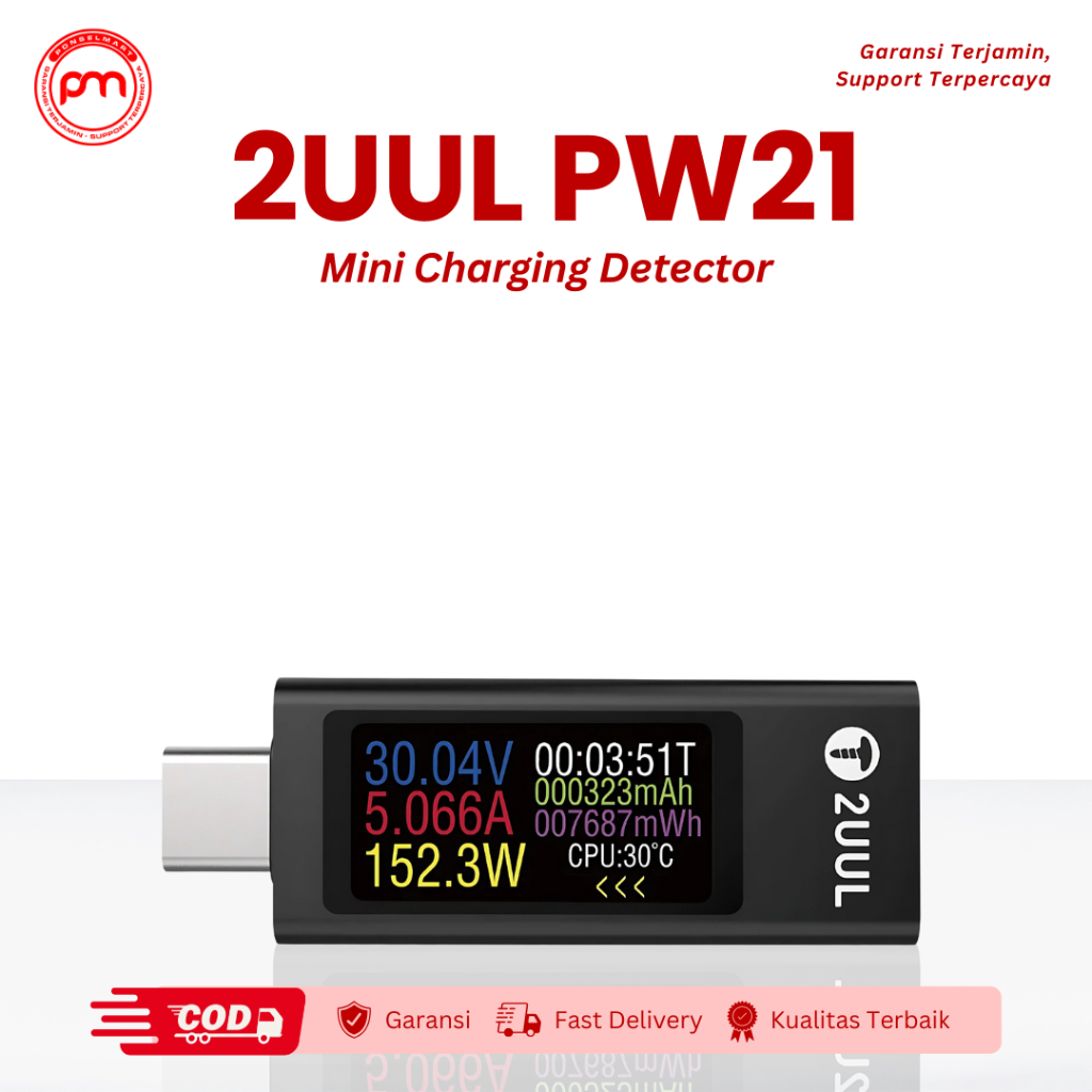 Jual USB Tester Voltage & Current 2UUL PW21 Mini Charging Mate Detector ...