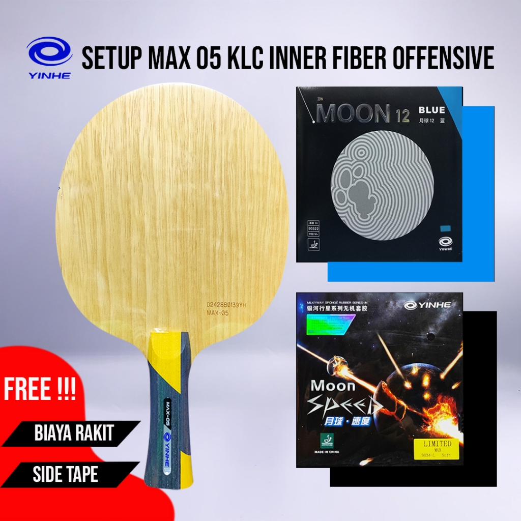 Jual Paket Bat Pingpong Rakitan Yinhe Max 05 KLC Inner Fibre Offensive ...