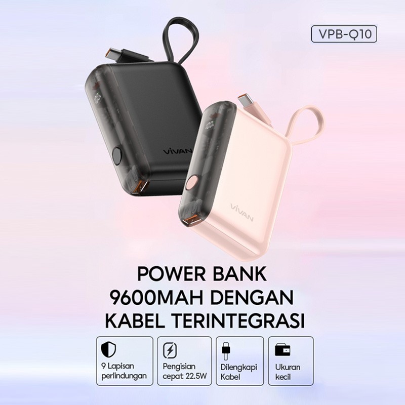 Jual Vivan VPB-Q10 Powerbank Nano 9600mAh 22.5W Fast Charging With ...
