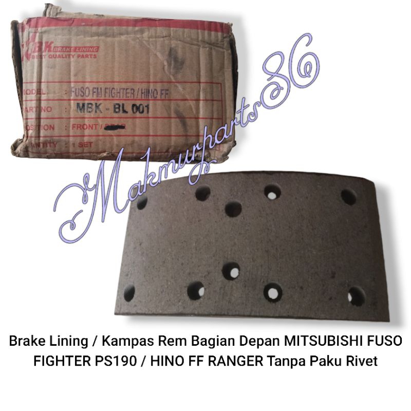 Jual Brake Lining / Kampas Rem Bagian Depan MITSUBISHI FUSO FIGHTER ...