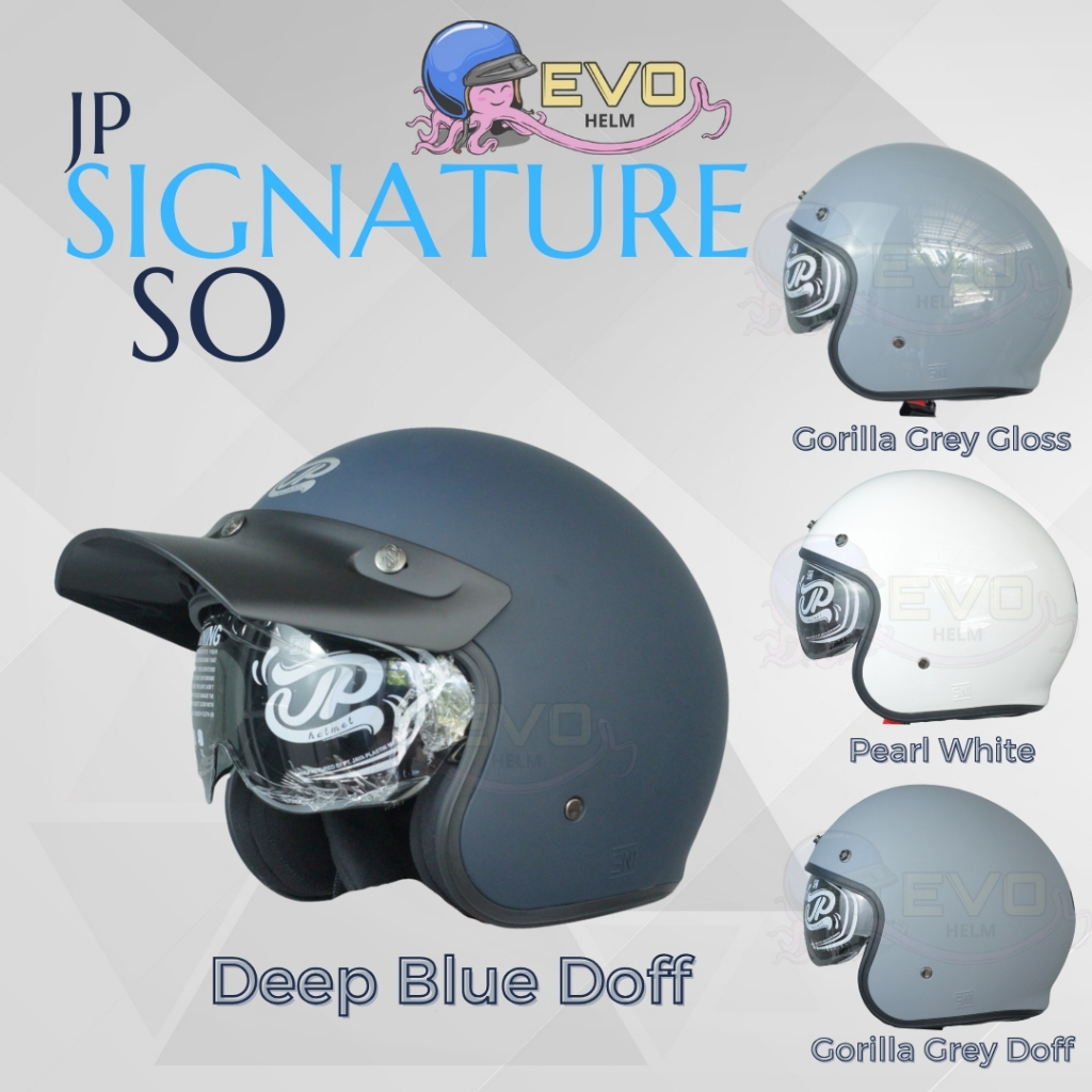Jual Helm Retro JP SIGNATURE OPEN SOLID Helm Half Face Warna Lengkap ...