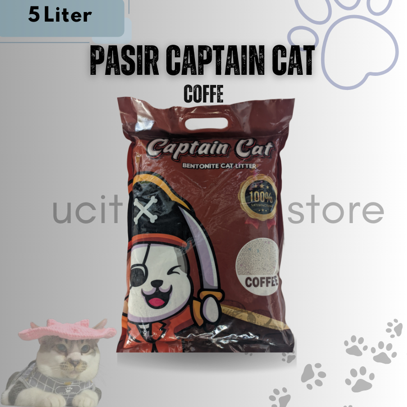 Jual Pasir Kucing Bentonite CAPTAIN CAT ( kopi ) 5 liter | Shopee Indonesia