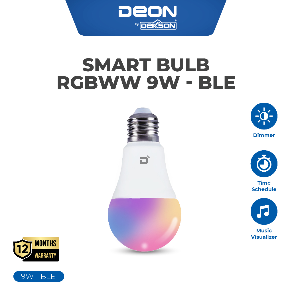 Jual DEON Smart Bulb Lampu Pintar RGBWW 9W Bluetooth | Shopee Indonesia