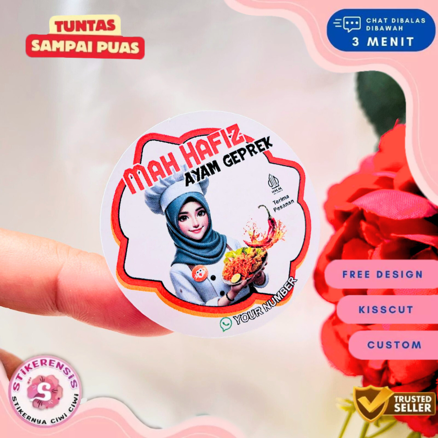 Jual Stikerensis Cetak Label Chromo Ayam Geprek Sticker Murah Bandung ...