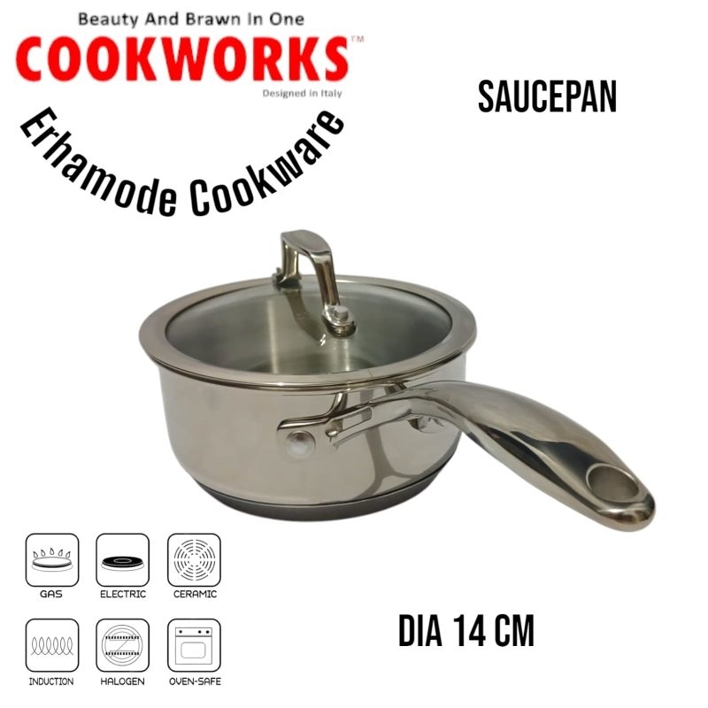 Jual Sauce Pan 14cm Panci Susu MPASI Stainless Steel Brand Cookworks ...
