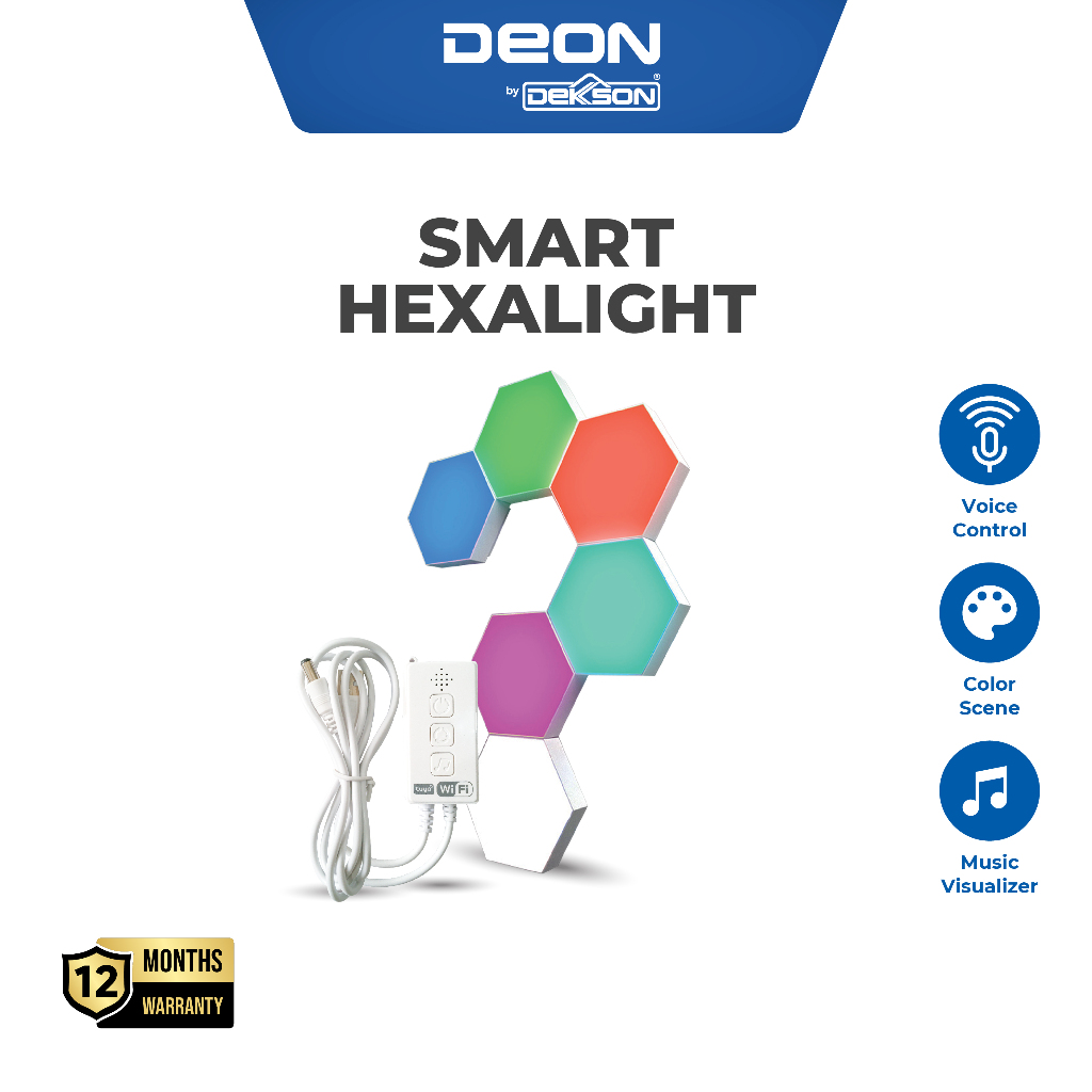 Jual DEON Lampu Dekorasi Dinding Hexagon - Smart Hexalight | Shopee ...