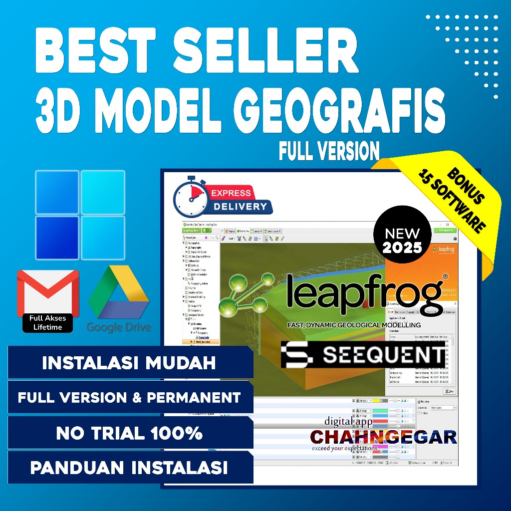 Jual Seequent Leapfrog Geo 2024 2023 Full Software 3D Model Geografis ...