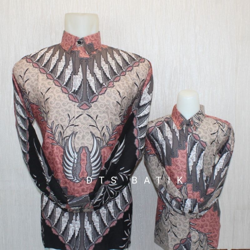 Jual AB144.Batik Couple Ayah Anak Bahan Katun Premium Halus Berfuring ...