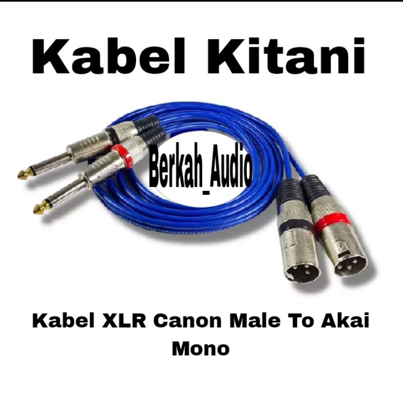 Jual kabel jack audio xlr male to jack akai mono 6.5mm 1set LR 50cm ...