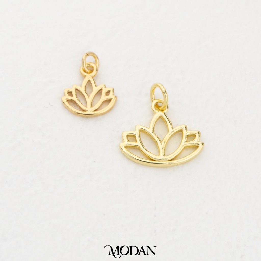 Jual Modan - CNY 2025 Lotus Charm Liontin Bunga Teratai Polos Gold ...