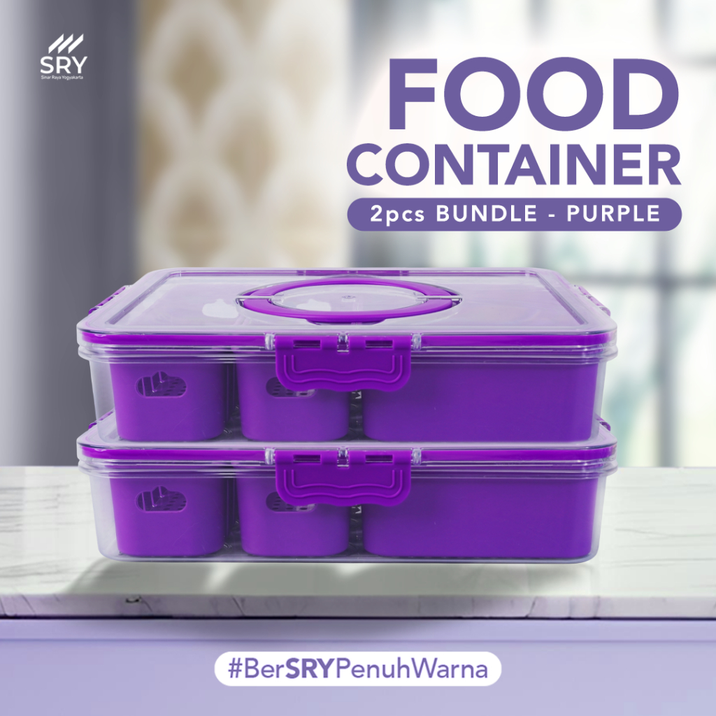 Jual SRY Bundling Isi 2 Food Container Kotak Wadah Penyimpanan Makanan ...