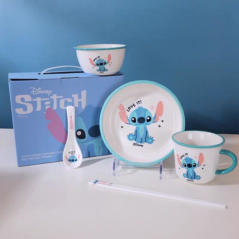Jual Set Disney Stitch Mangkok Piring Gelas Sendok Sumpit Lilostitch ...