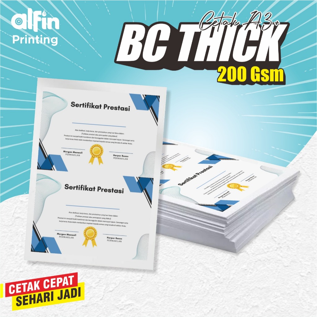 Jual Cetak Kertas BC A3+ Briefcard Sertifikat Piagam | Shopee Indonesia