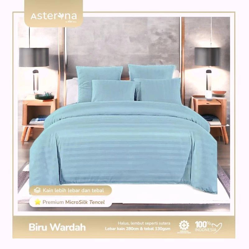 Jual SPREI SET MICRO BAMBOO SALUR BIRU WARDAH | Shopee Indonesia