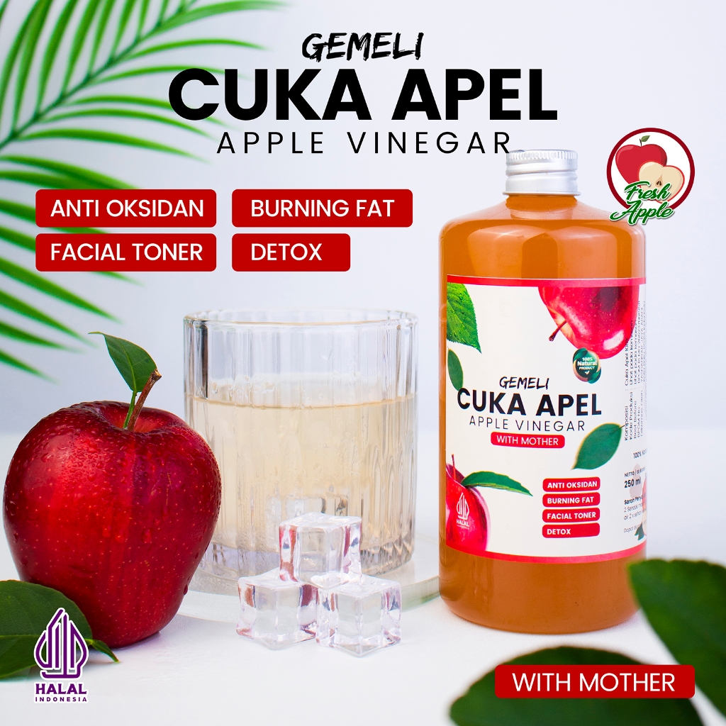 Jual Cuka Apel Asli With Mother 1000 ML | Shopee Indonesia
