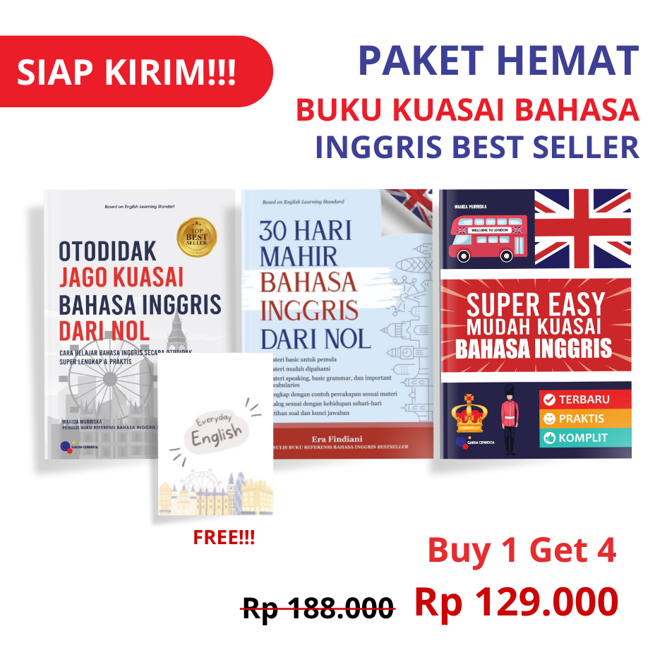 Jual Paket Murah 3 Buku Bahasa Inggris Best Seller - OTODIDAK + 30 Hari Mahir + Super Easy ...