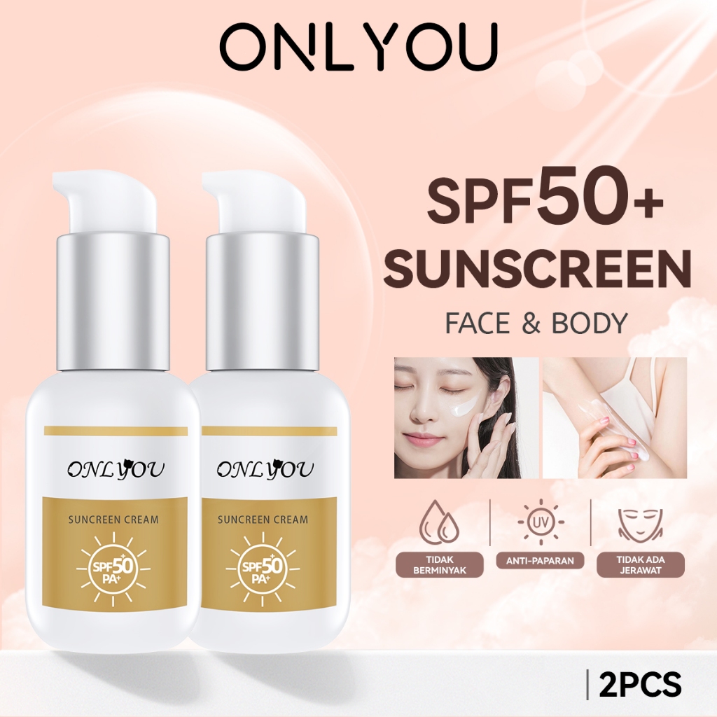 Jual 【BPOM】ONLYOU Sunscreen Cream Menyegarkan Sunscreen SPF 50+ PA+ ...