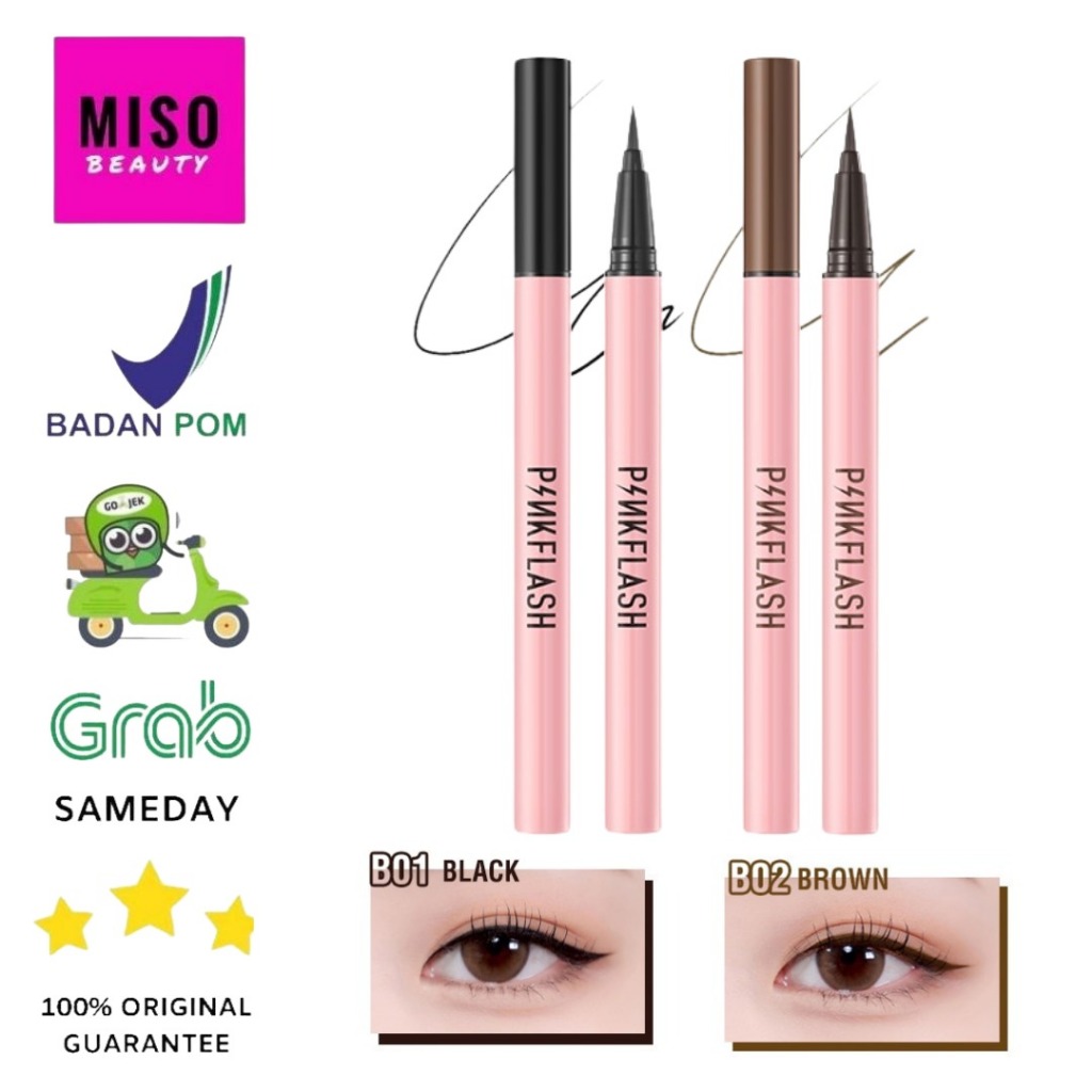 Jual PINKFLASH Waterproof Easy Eyeliner PF-E01 | Shopee Indonesia