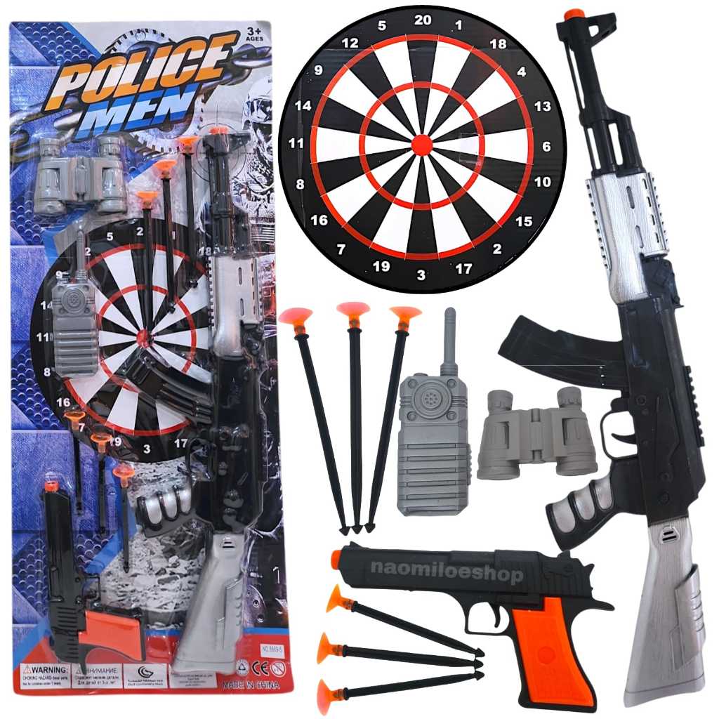 Jual Police MEN set panah Mainan Pistol Pistolan Peluru Karet Tembak ...