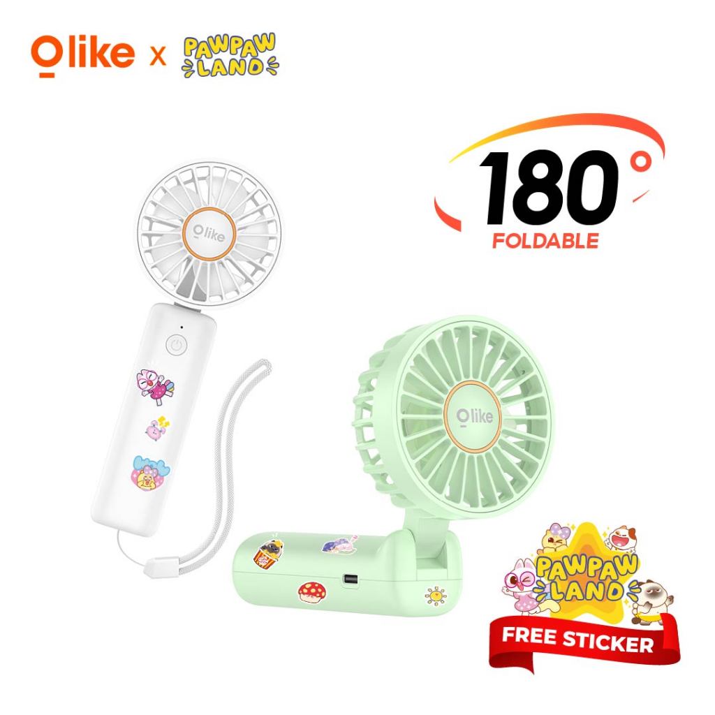 Jual OLIKE X PAWPAW LAND Mini Fan PF1S High Speed Kipas Angin Portable ...
