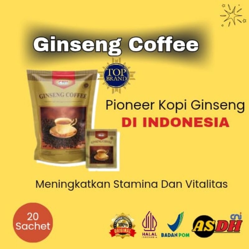 Jual Kopi Ginseng CNI isi 20 Sachet Meningkatkan Stamina Dan Vitalitas Kopi Arabika Robusta ...